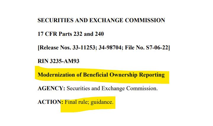SEC Adopts Beneficial Ownership Reporting Amendments