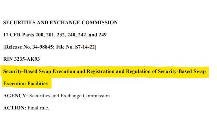 New SEC Rules for Security-Based Swap Facilities